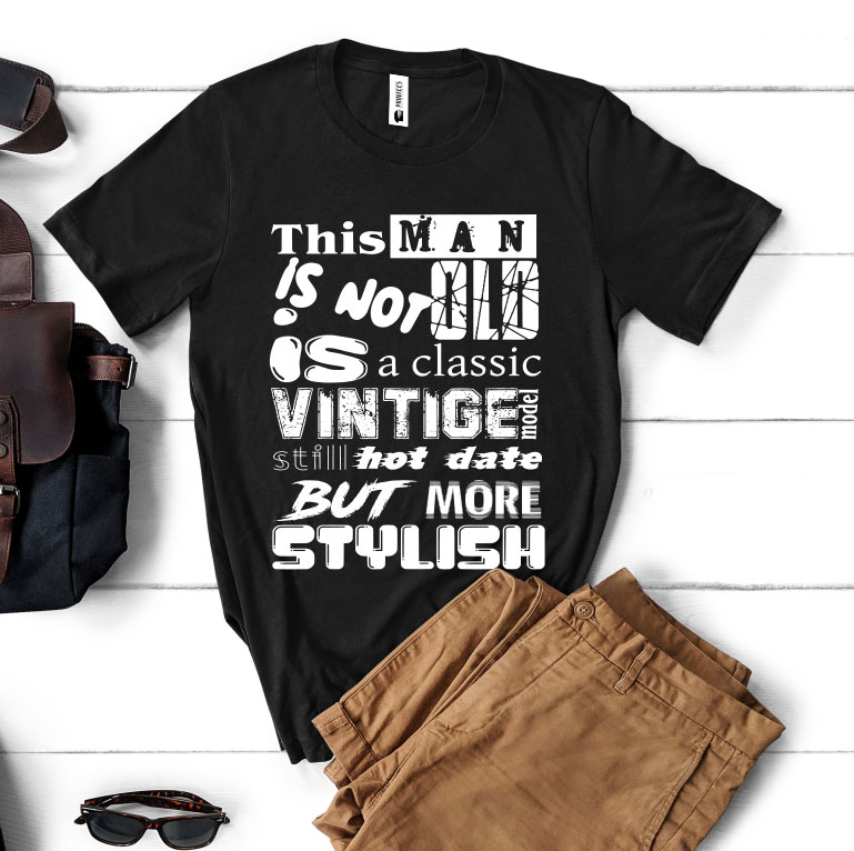 Tricou „Not old man” • Tricou 100% bumbac • Printees